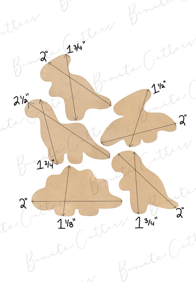 Dino Chicken Nugget Cookie Cutters- Set of 5 - Etsy