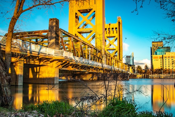 Sacramento Bridge In Yellow