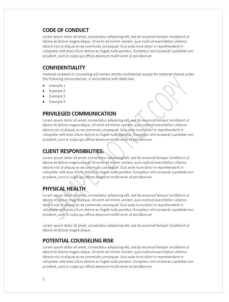 Professional Disclosure Statement for Mental Health Professionals - Etsy