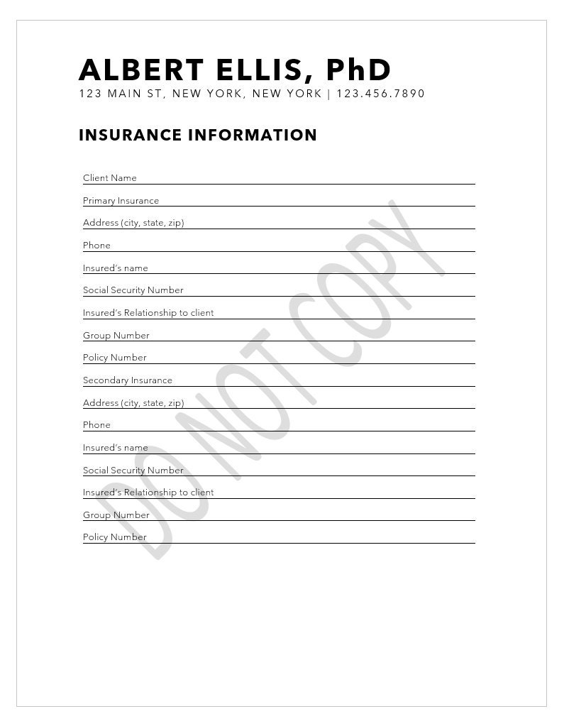 Mental Health Professional Intake Forms Template Bundle | Disclosure ...