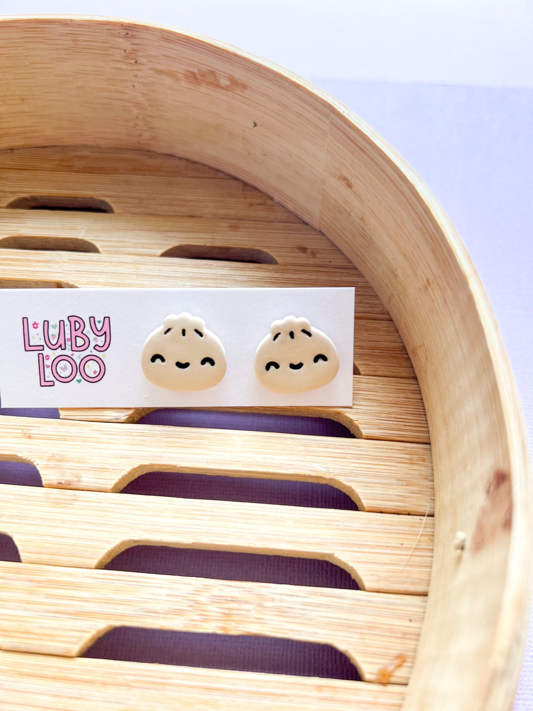 Cute Dumpling Kawaii Face Stud Polymer Clay Earrings - Etsy