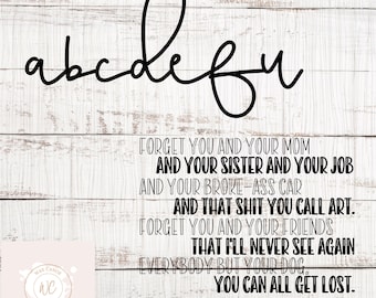Abcde Forget You - Etsy Australia