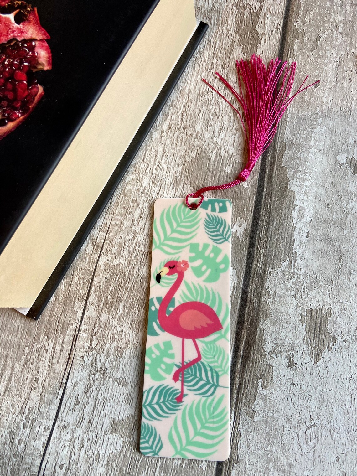 Pink Flamingo Bookmark | Acrylic Bookmark | Bookmark Tassel - Etsy