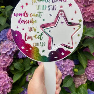 Rainbow Sparkle Memorial Grave Marker Gift Stake Twinkle Twinkle Little ...