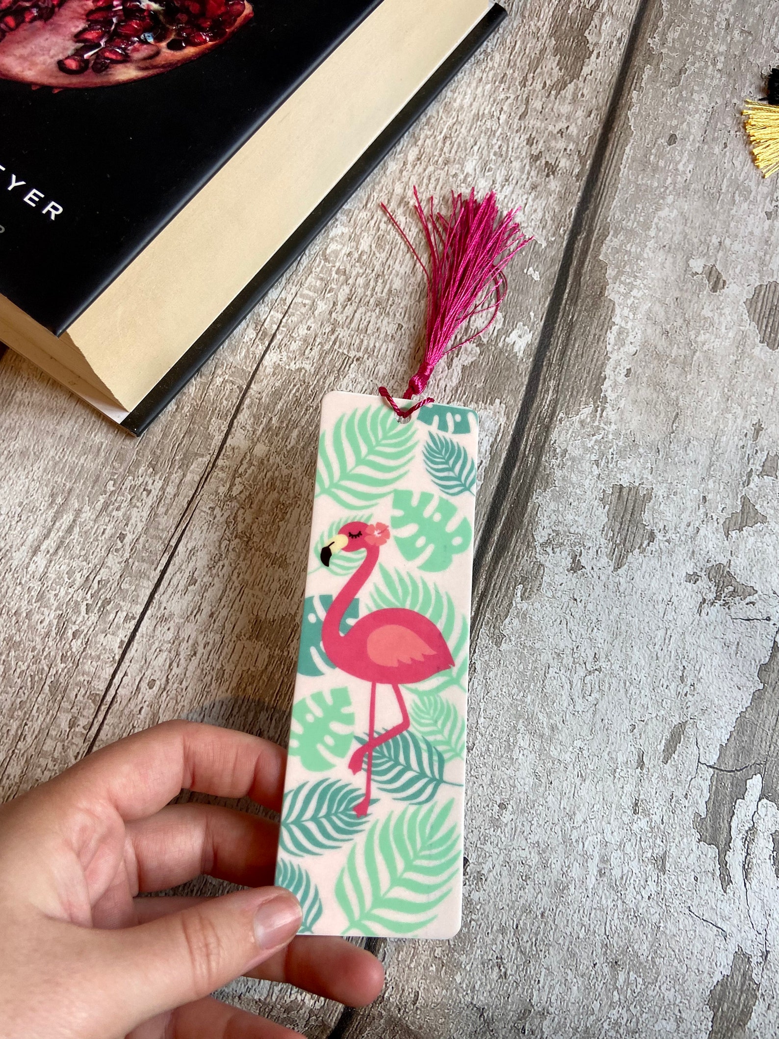 Pink Flamingo Bookmark | Acrylic Bookmark | Bookmark Tassel - Etsy