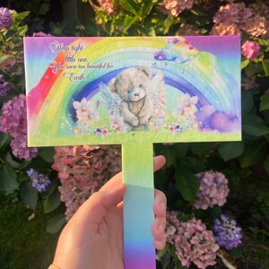 Rainbow Memorial Grave Marker / Teddy Bear | Rainbow Grave Marker ...