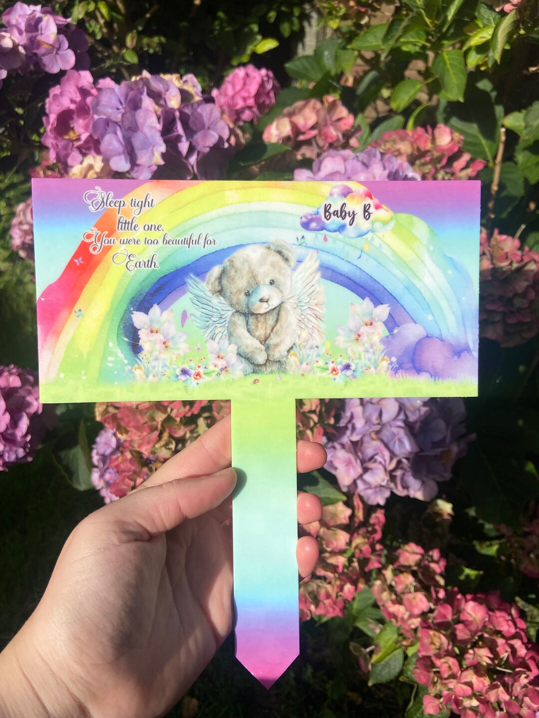 Rainbow Memorial Grave Marker / Teddy Bear | Rainbow Grave Marker ...