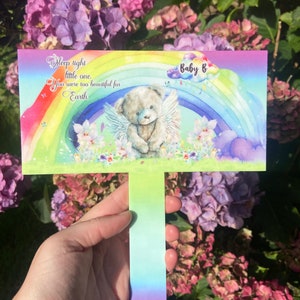 Rainbow Memorial Grave Marker / Teddy Bear | Rainbow Grave Marker ...