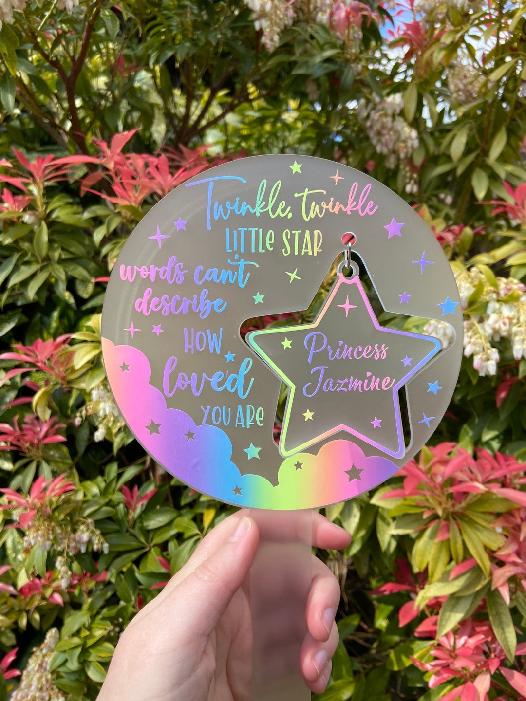 Rainbow Memorial Grave Marker Gift Stake Twinkle Twinkle Little Star ...