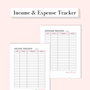Income and Expense Tracker Printable | Money Tracker | Financial ...