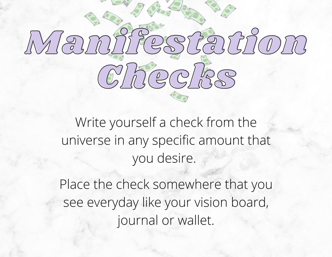 Manifestation Checks Printable | Law of Attraction - Manifestation ...