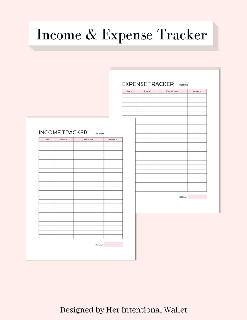 Income and Expense Tracker Printable | Money Tracker | Financial ...