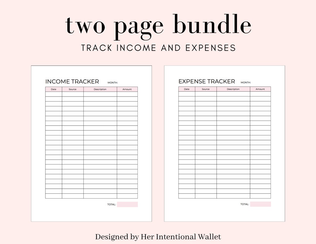 Income and Expense Tracker Printable | Money Tracker | Financial ...