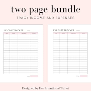 Income and Expense Tracker Printable | Money Tracker | Financial ...