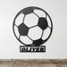 Soccer Ball Metal Sign, Personalized Football Soccer Metal Decor ...