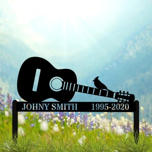 Personalized Guitar Memorial Plaque Stake: Loss of Brother, Son, Father ...