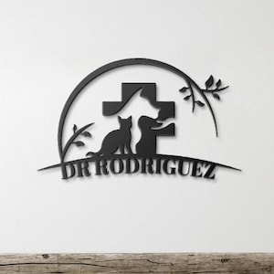 Custom Veterinary Metal Sign, Silver Vet Sign, Veterinary Gift ...