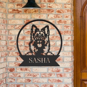 German Shepherd Metal Sign: Personalized Dog Wall Art - Etsy