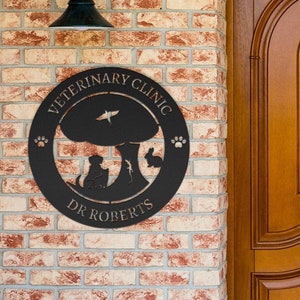 Veterinary Clinic Metal Sign, Custom Veterinarian Sign, Veterinary Gift ...