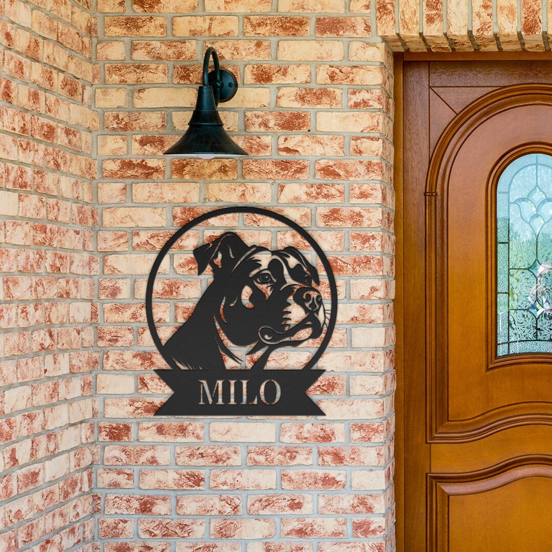 Staffordshire Bull Terrier Metal Sign: Personalized Dog Art Decor - Etsy