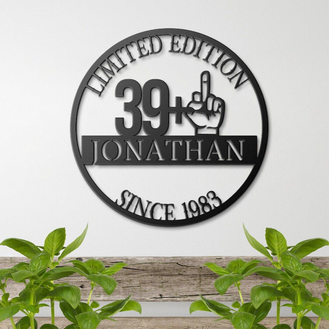 40th Birthday Gift for Him, Personalized Metal Sign, Birthday Monogram ...
