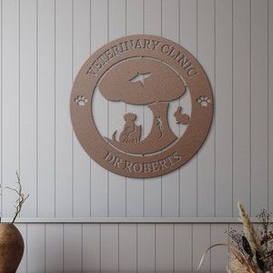 Veterinary Clinic Metal Sign, Custom Veterinarian Sign, Veterinary Gift ...