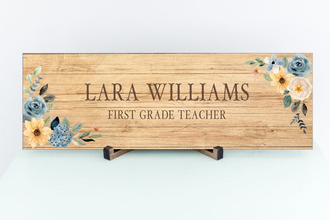 Teacher Desk Sign, Custom Teacher Desk Name Plate, Personalized Gift ...