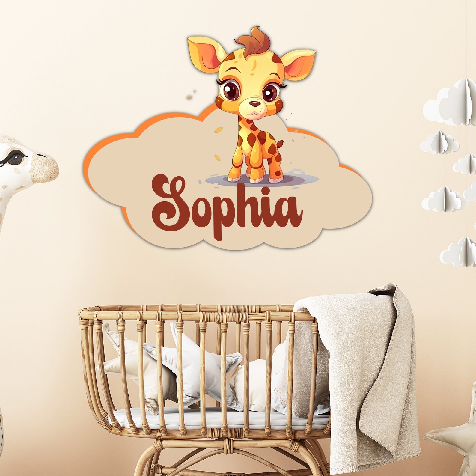 Giraffe Metal Nursery Decor, Personalized Metal Baby Name Sign, Baby ...