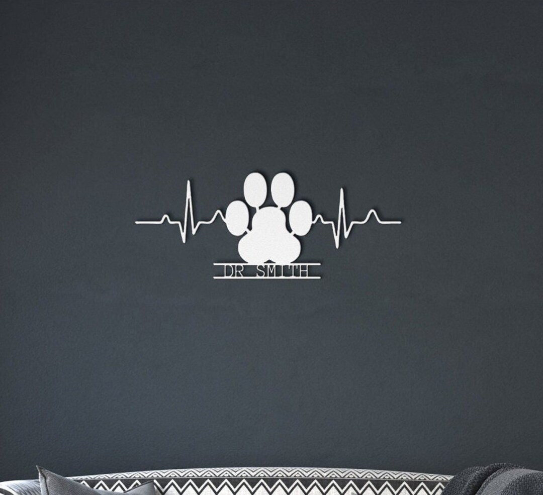 White Veterinary Doctor Metal Sign, Veterinary Gift, Personalized Vet ...