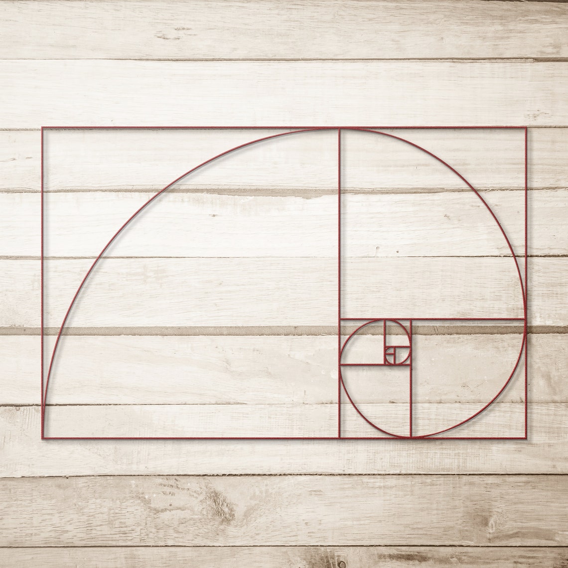 Metal Fibonacci Sign Fibonacci Spiral Metal Wall Art Golden | Etsy