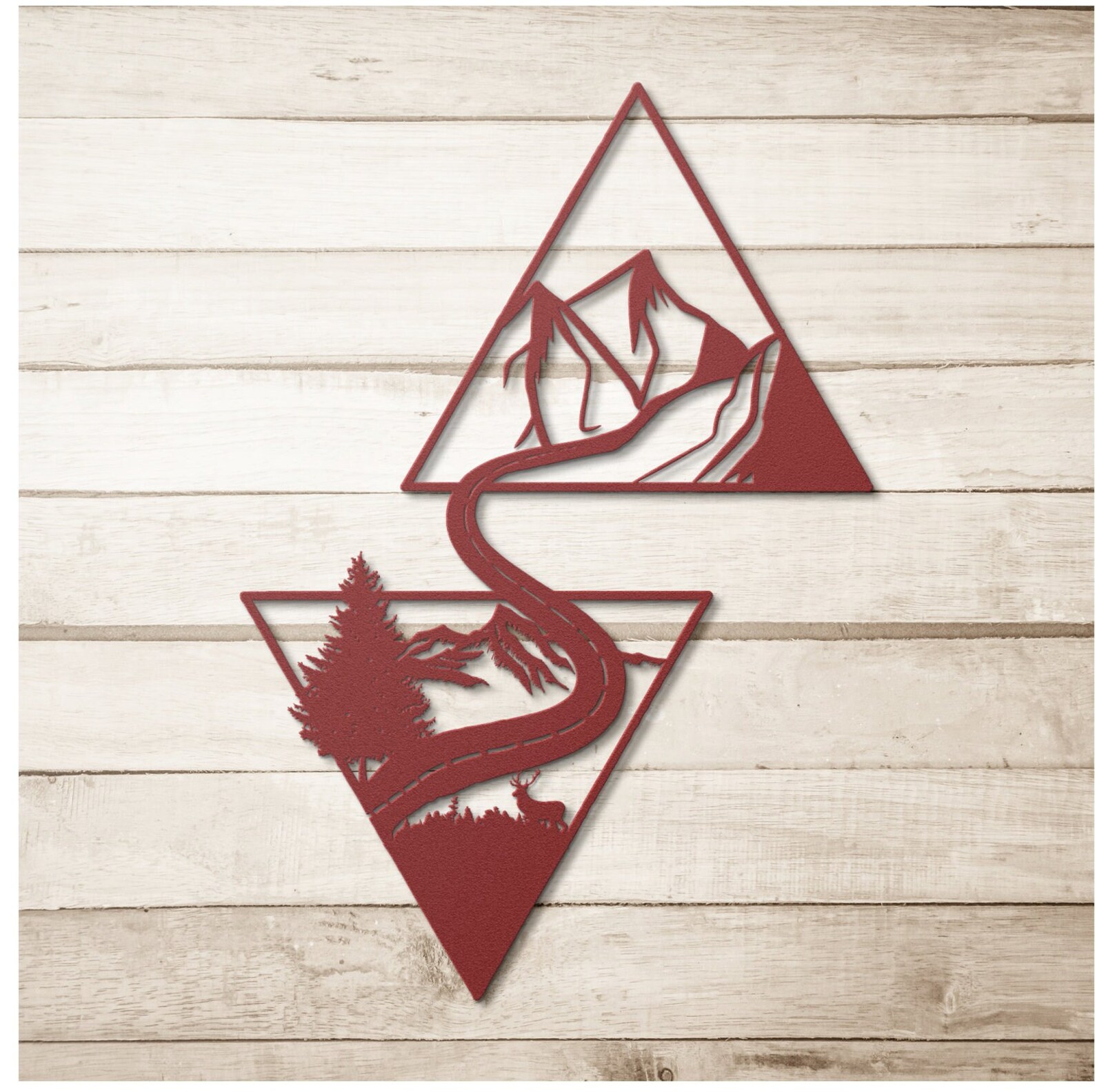 Geometric Mountain Metal Sign Mountain Art Metal Metal - Etsy