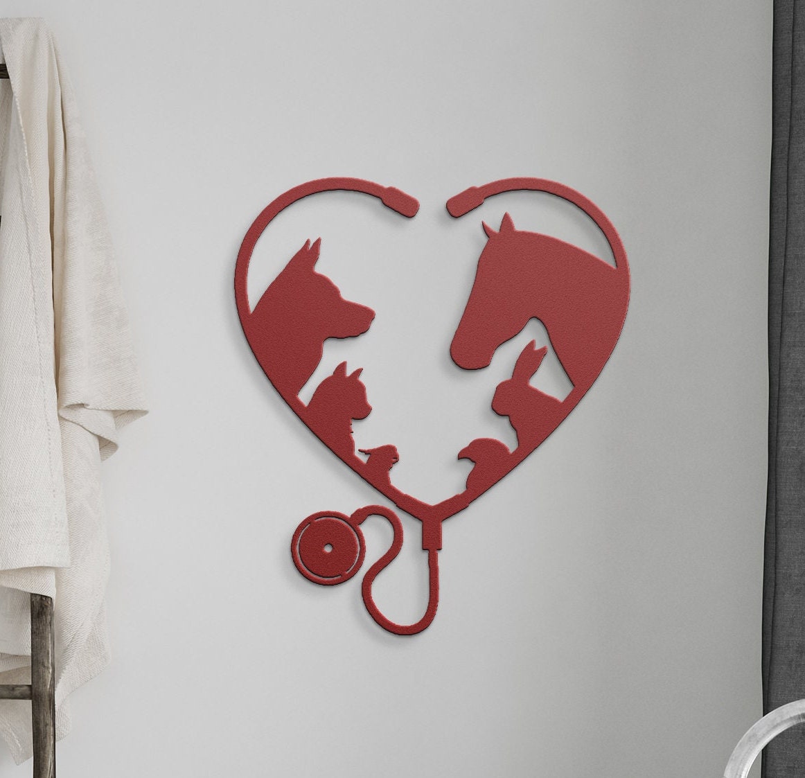 Red Veterinary Clinic Metal Sign Veterinary Gift - Etsy