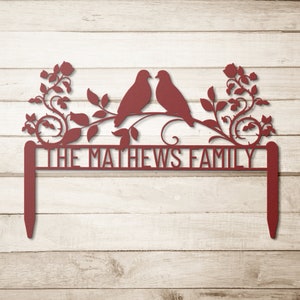 Personalized Doves Metal Yard Sign: Family Name Address - Etsy