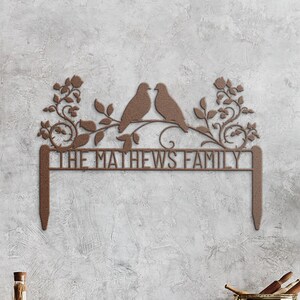 Personalized Doves Metal Yard Sign: Family Name Address - Etsy