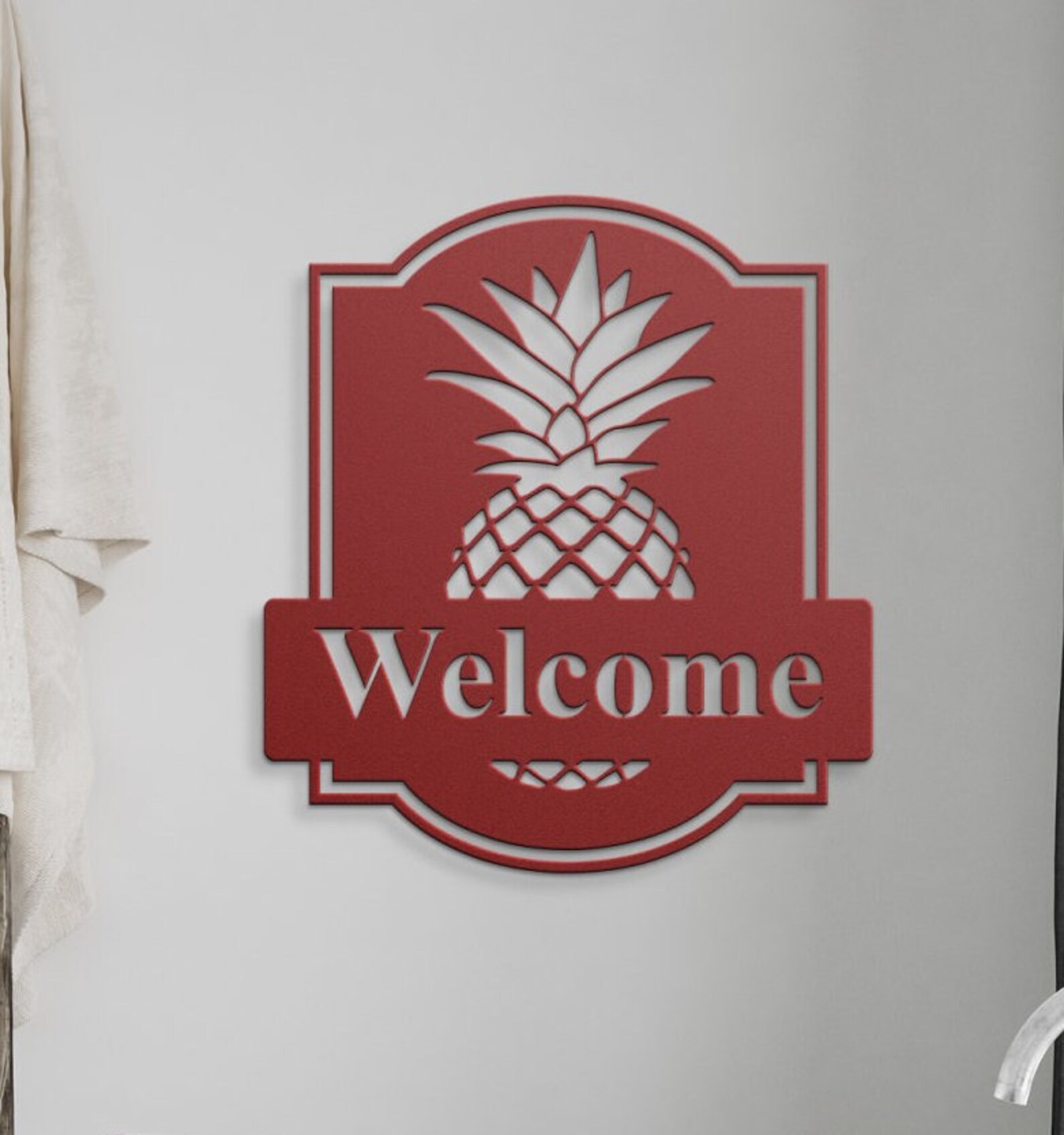 Pineapple Welcome Sign Metal Welcome Sign Large Metal Wall - Etsy