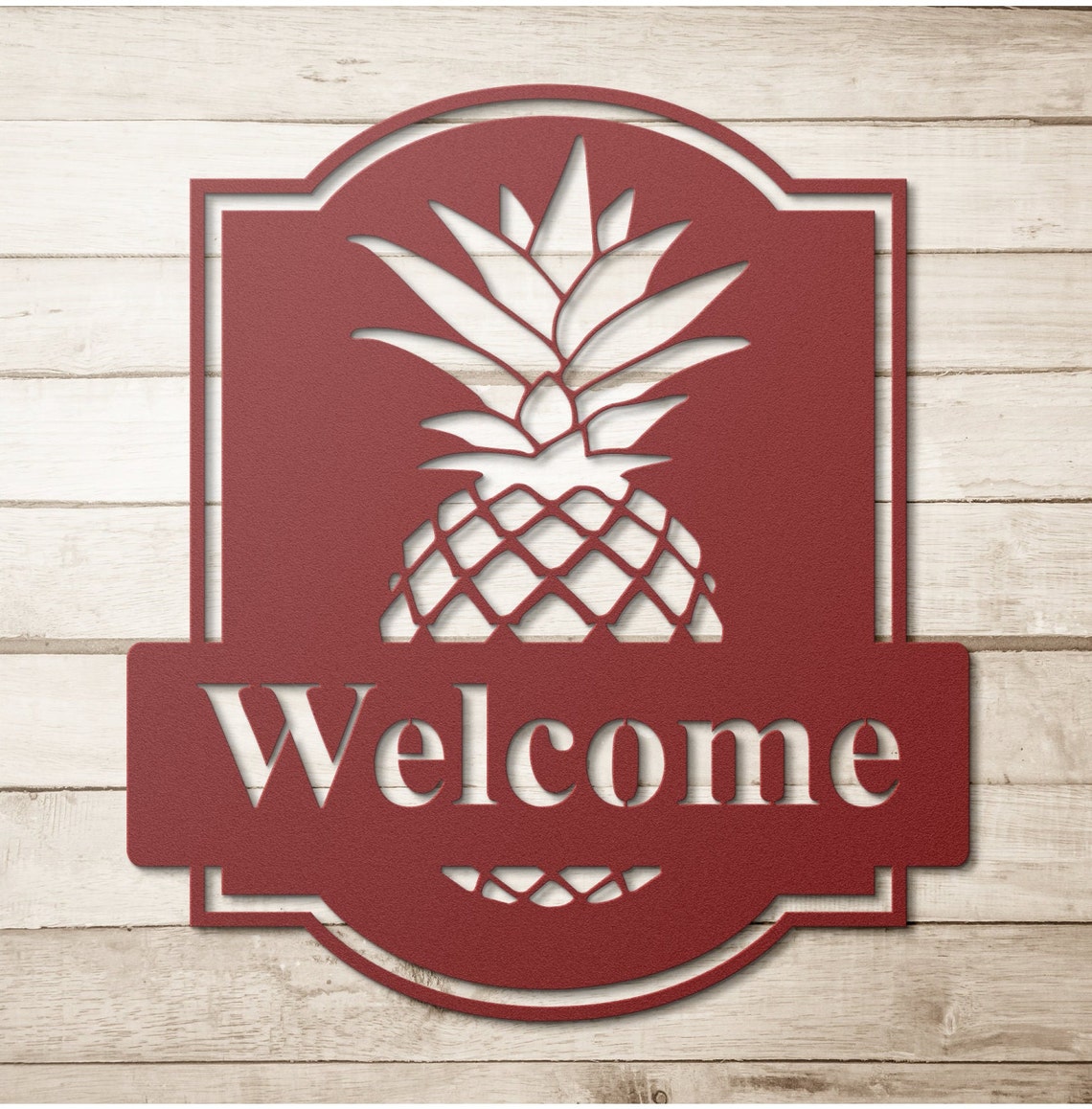 Pineapple Welcome Sign Metal Welcome Sign Large Metal Wall - Etsy