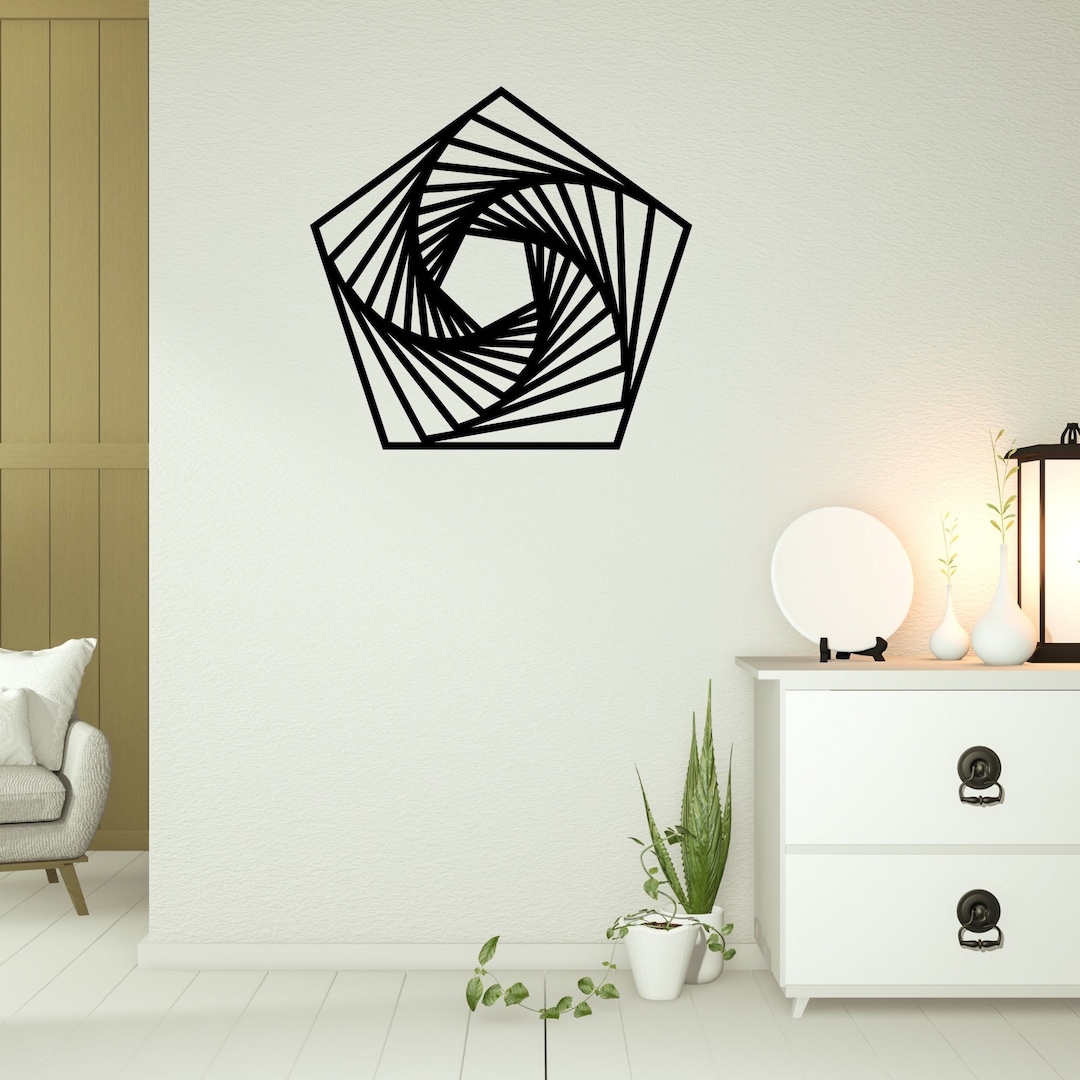 Fibonacci Pentagon Metal Sign, Golden Ratio Art, Fibonacci Numbers Wall ...