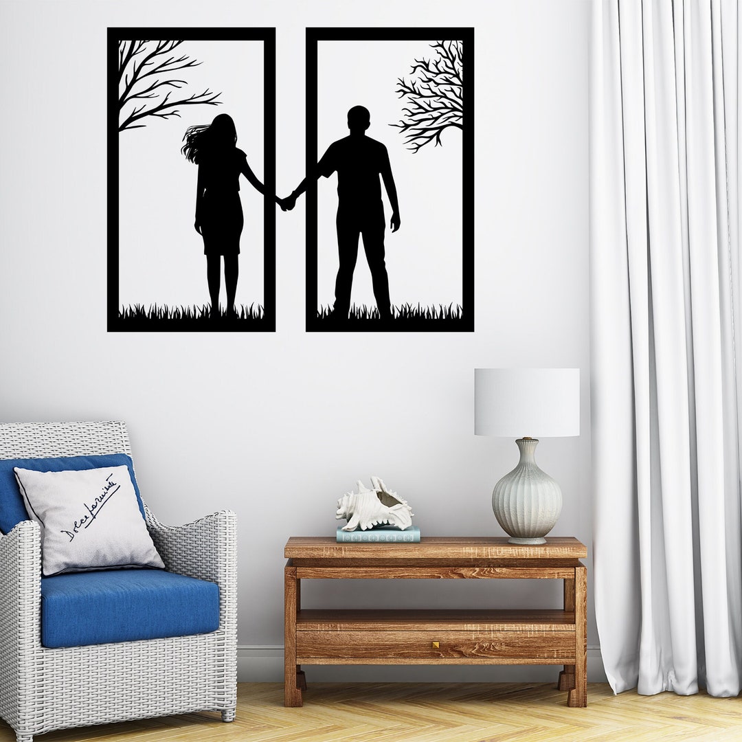 Couple in Love Metal Sign, Love Wall Art Sign, Couple Metal Wall Decor ...