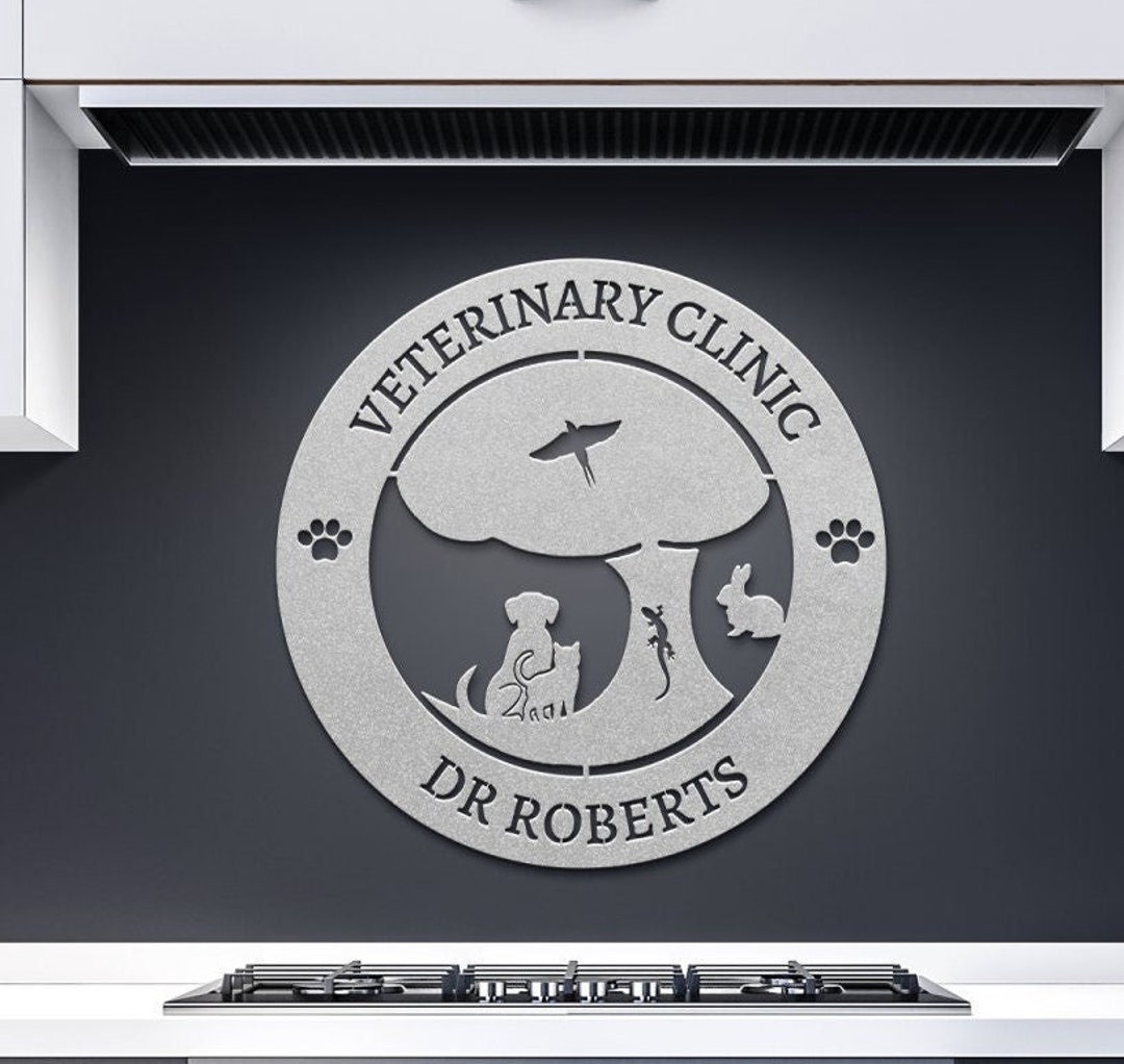 Veterinary Clinic Metal Sign, Custom Veterinarian Sign, Veterinary Gift ...