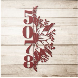 Personalized Sunflower Address Sign Vertical House Numbers - Etsy