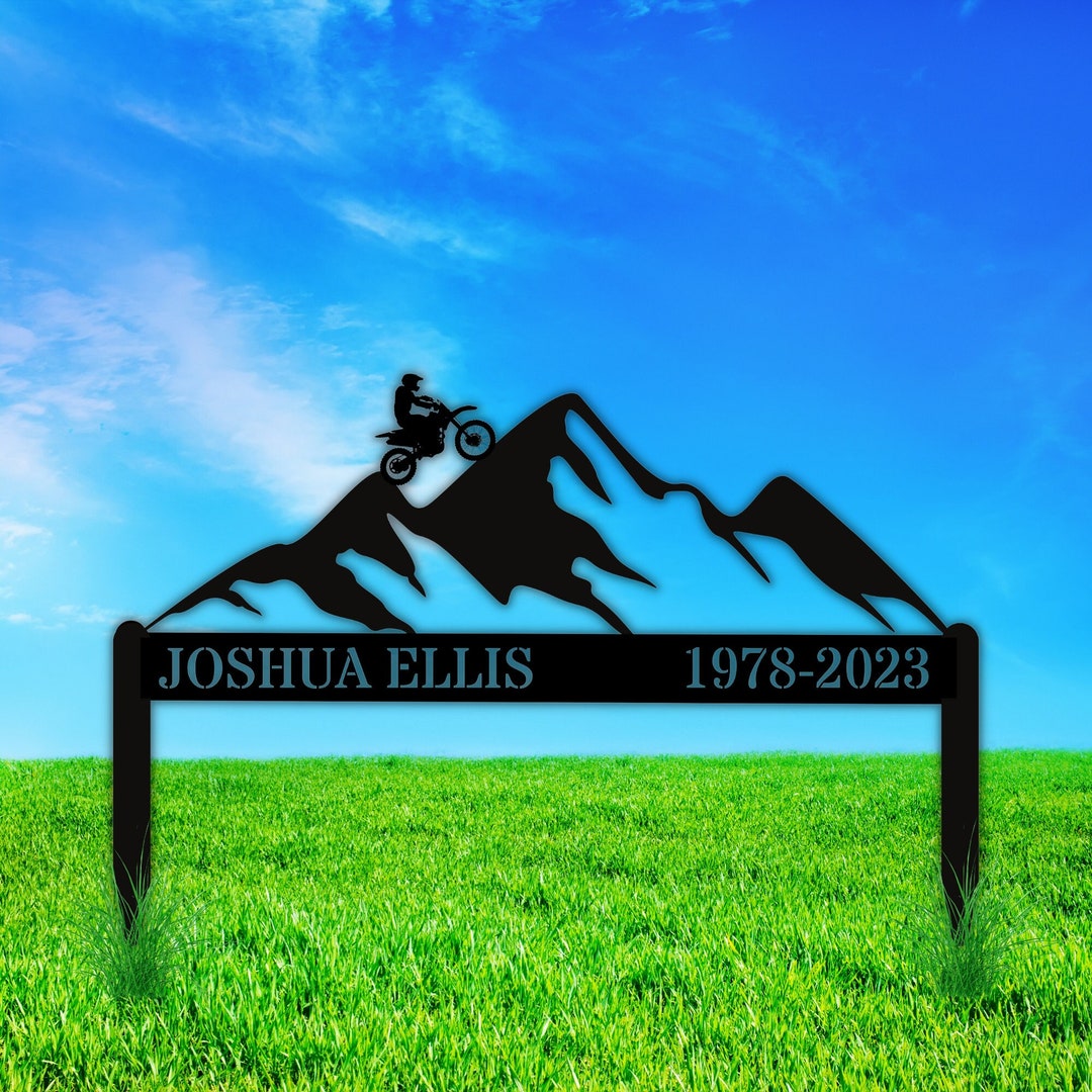 Personalized Motorcycle Rider Memorial Plaque Stake, Memorial Gifts for ...