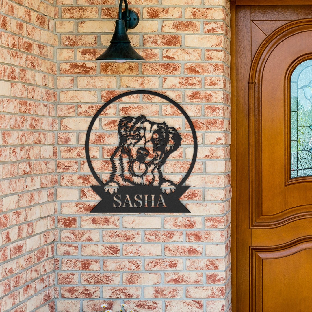 Australian Sheperd Metal Sign, Wall Hanging Dog Sign, Metal Dog Art ...