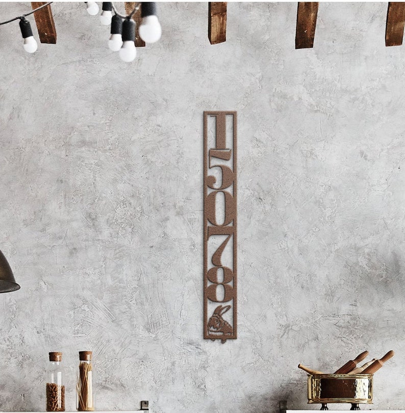 Vertical Metal Address Sign Custom Address Sign House - Etsy