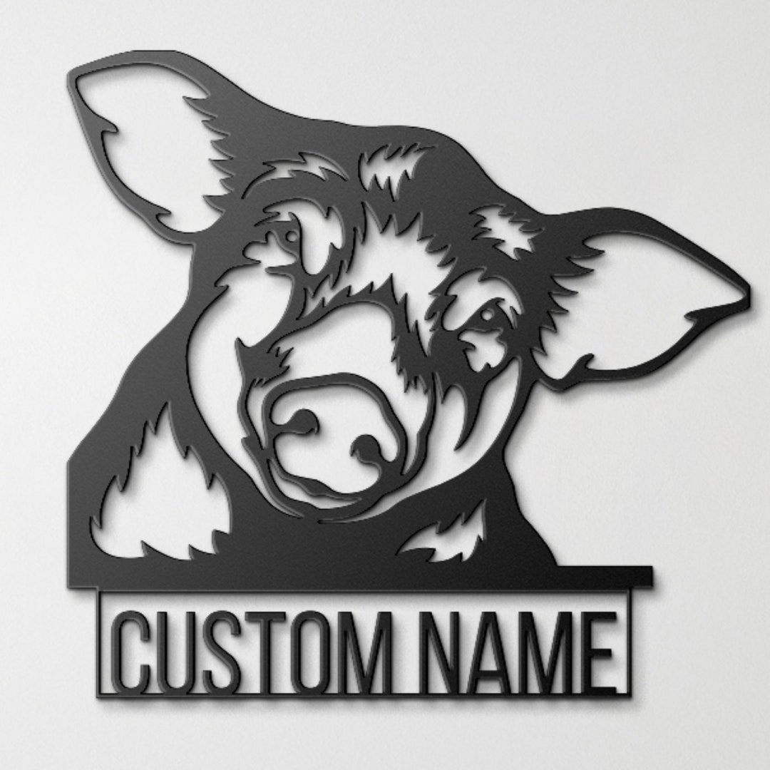 Custom Farm Pig Metal Sign, Pig Lovers Gift, Farm Animals Wall Decor ...
