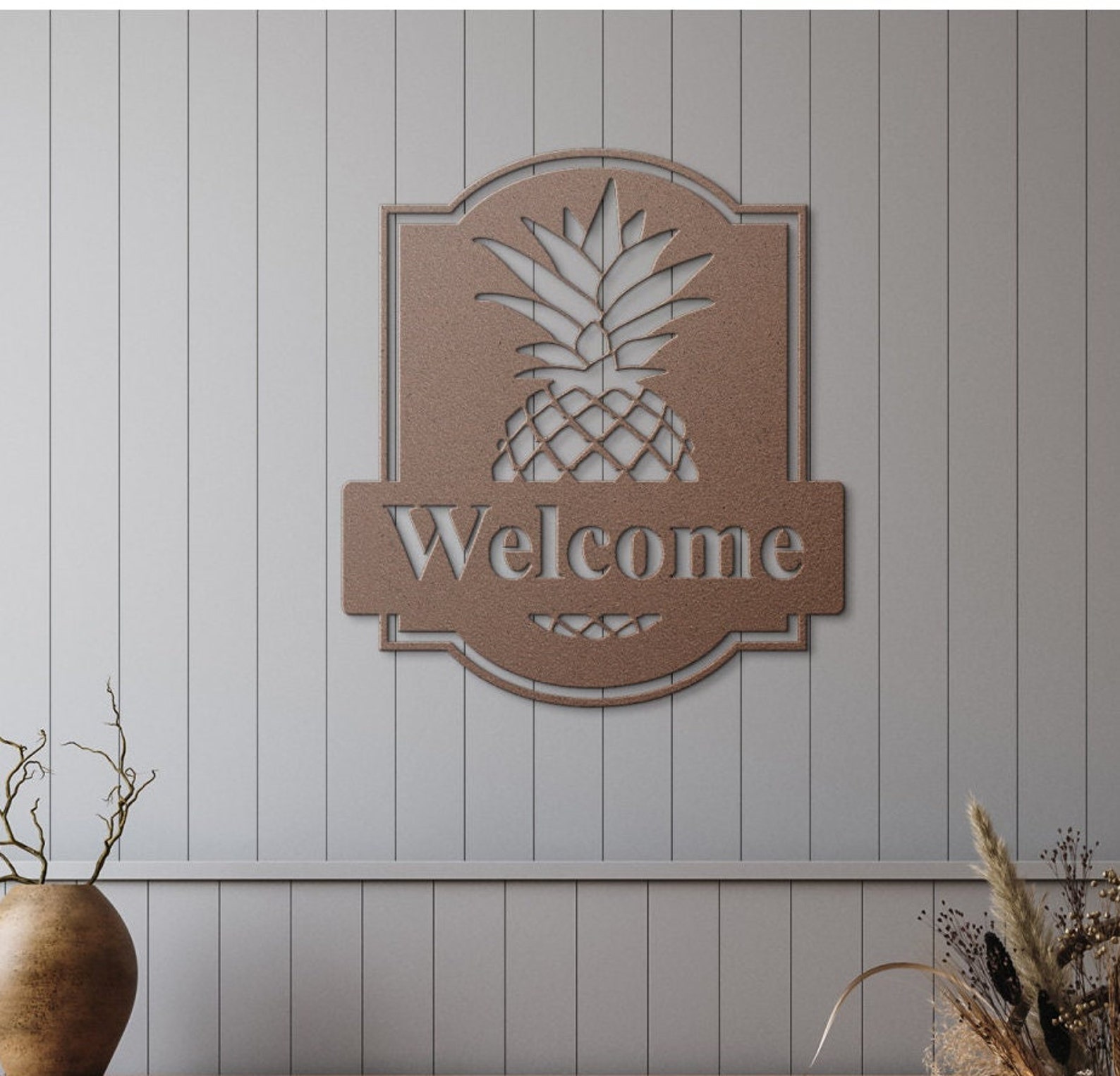 Pineapple Welcome Sign Metal Welcome Sign Large Metal Wall - Etsy