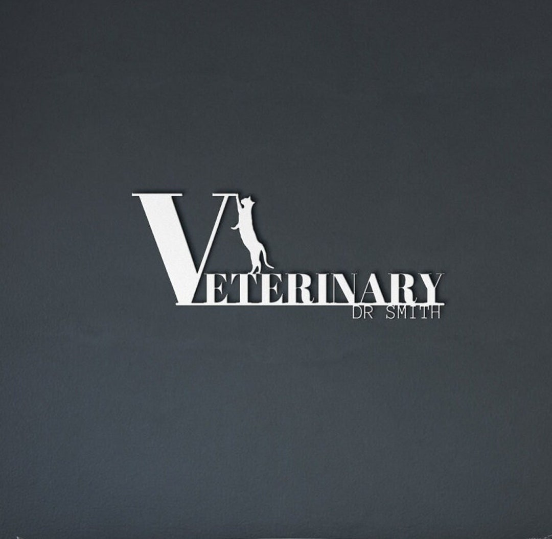 White Veterinary Clinic Metal Wall Art, Veterinary Gift, Personalized ...