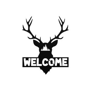 Welcome Deer Metal Sign, Deer Metal Wall Decor, Metal Welcome Sign ...