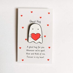 Ghost Hug Pin Badge, Ghost, Ghost Hug, Love You, Miss You, Pin Badge ...