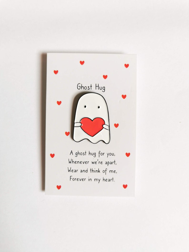 Ghost Hug Pin Badge, Ghost, Ghost Hug, Love You, Miss You, Pin Badge ...
