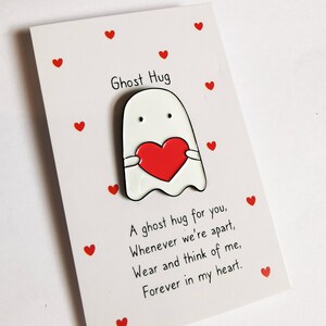 Ghost Hug Pin Badge, Ghost, Ghost Hug, Love You, Miss You, Pin Badge ...